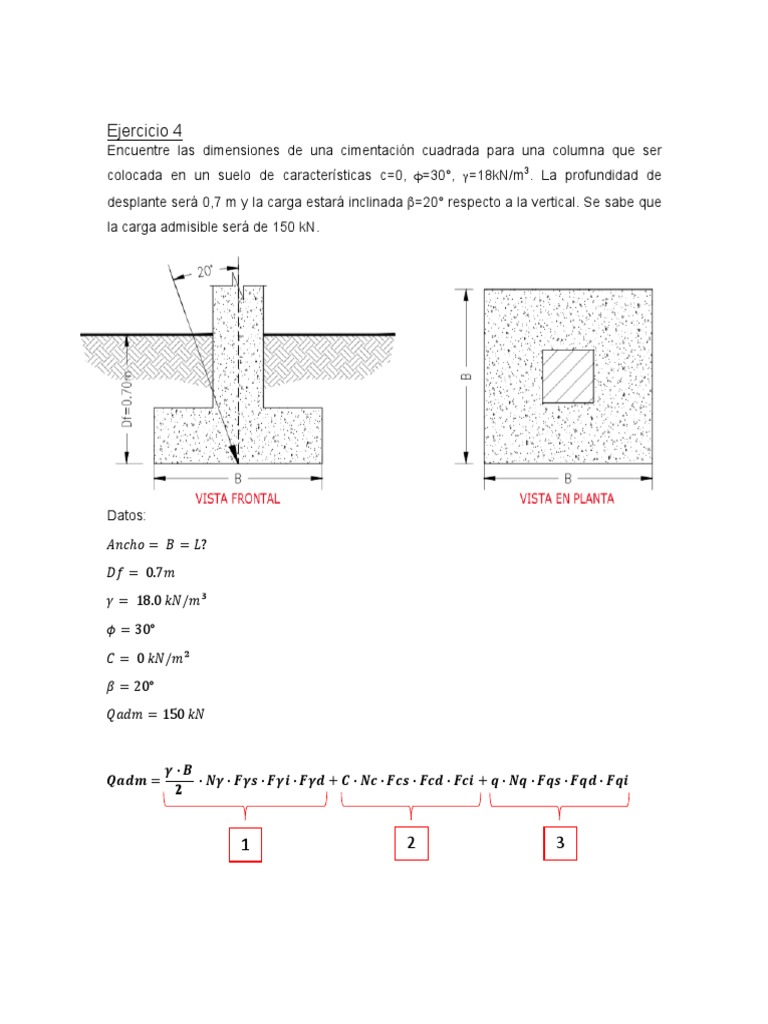 Ejercicio 4 de Capacidad de Carga | PDF | Ingeniería estructural ...