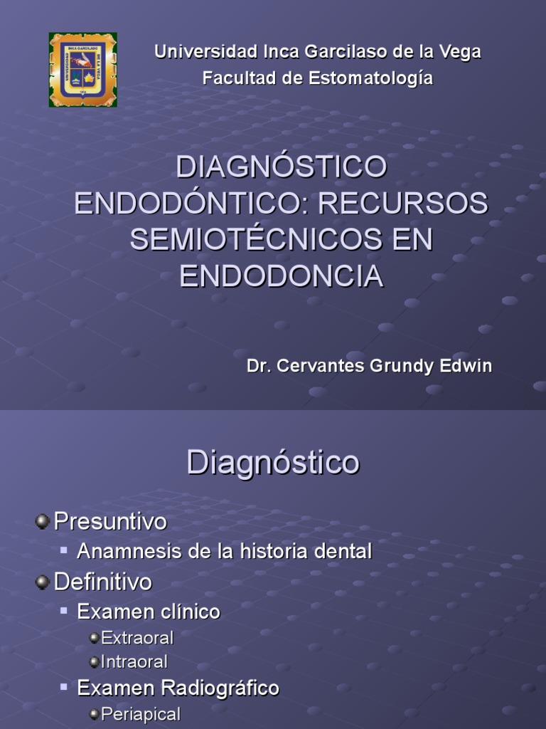 Diagnóstico en Endodoncia | PDF | Diagnostico medico | Examen físico