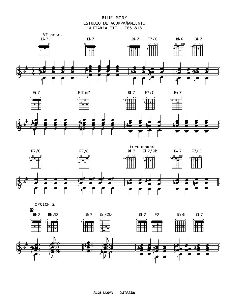 BLUE MONK - Guitar Comping | PDF