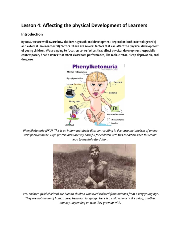 Lesson 4 - Affecting The Physical Development of Learners | PDF ...