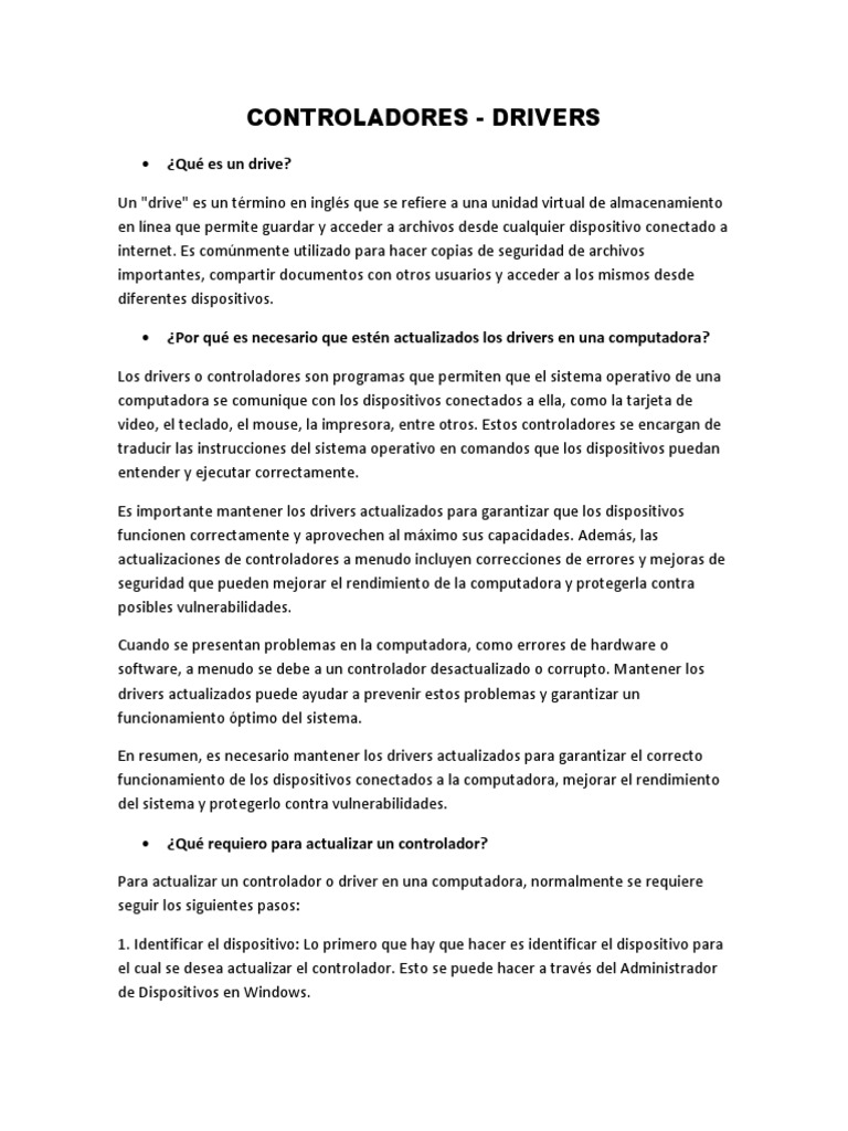 Actualización y Ejemplos de Controladores | PDF | Hardware de la ...