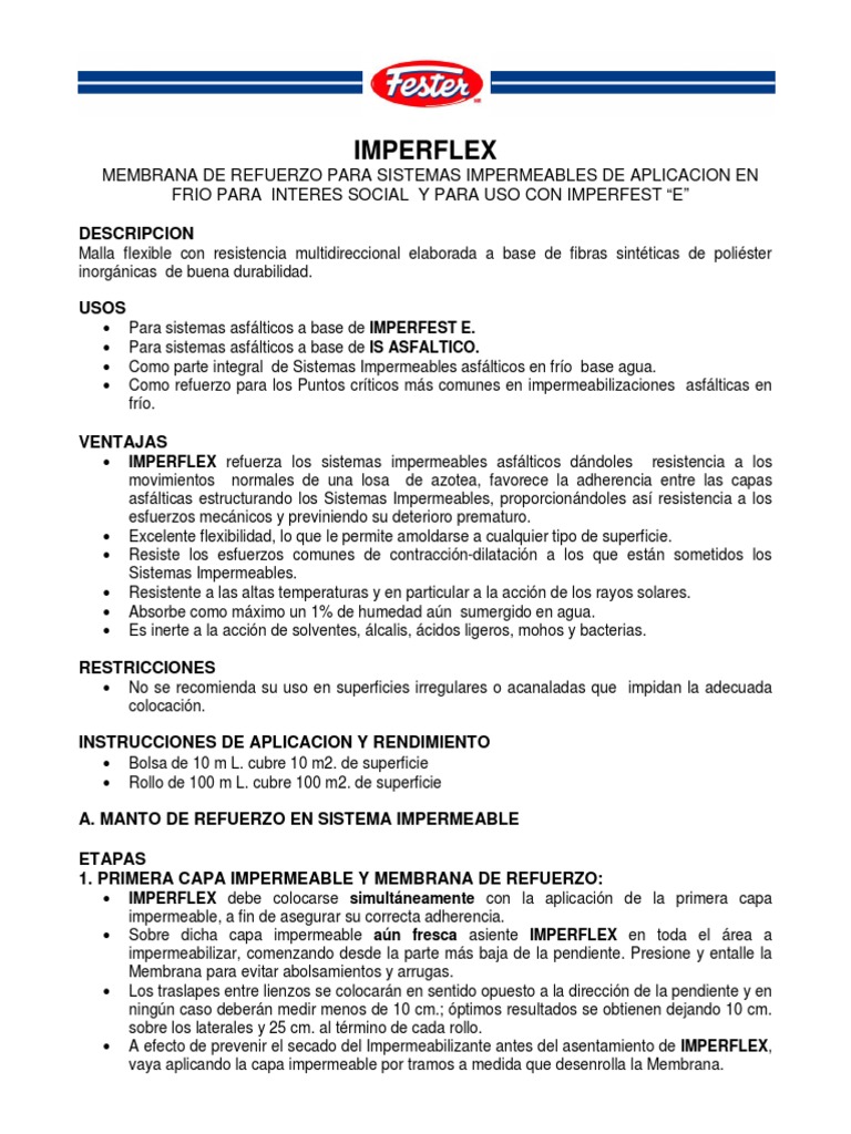 Fester Imperflex | PDF | Agua | Física Aplicada e Interdisciplinaria