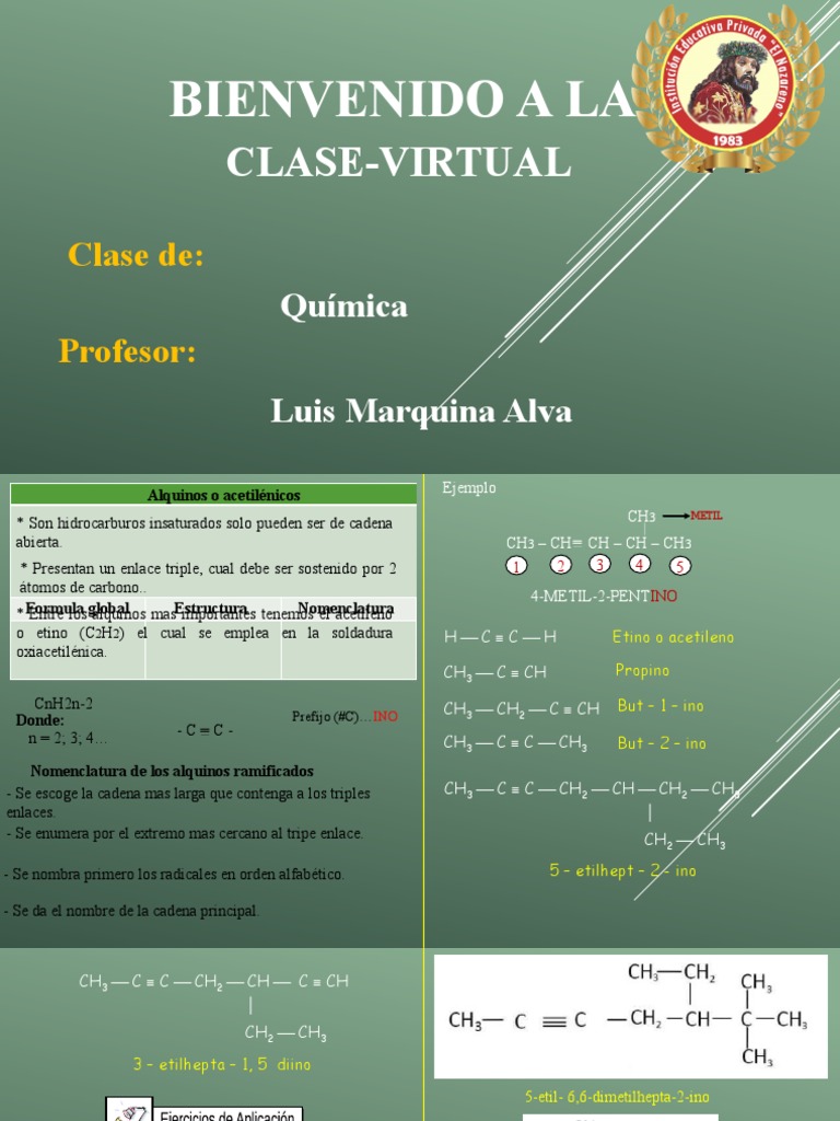ALQUINOS | PDF | Ciencias fisicas | Compuestos de hidrógeno