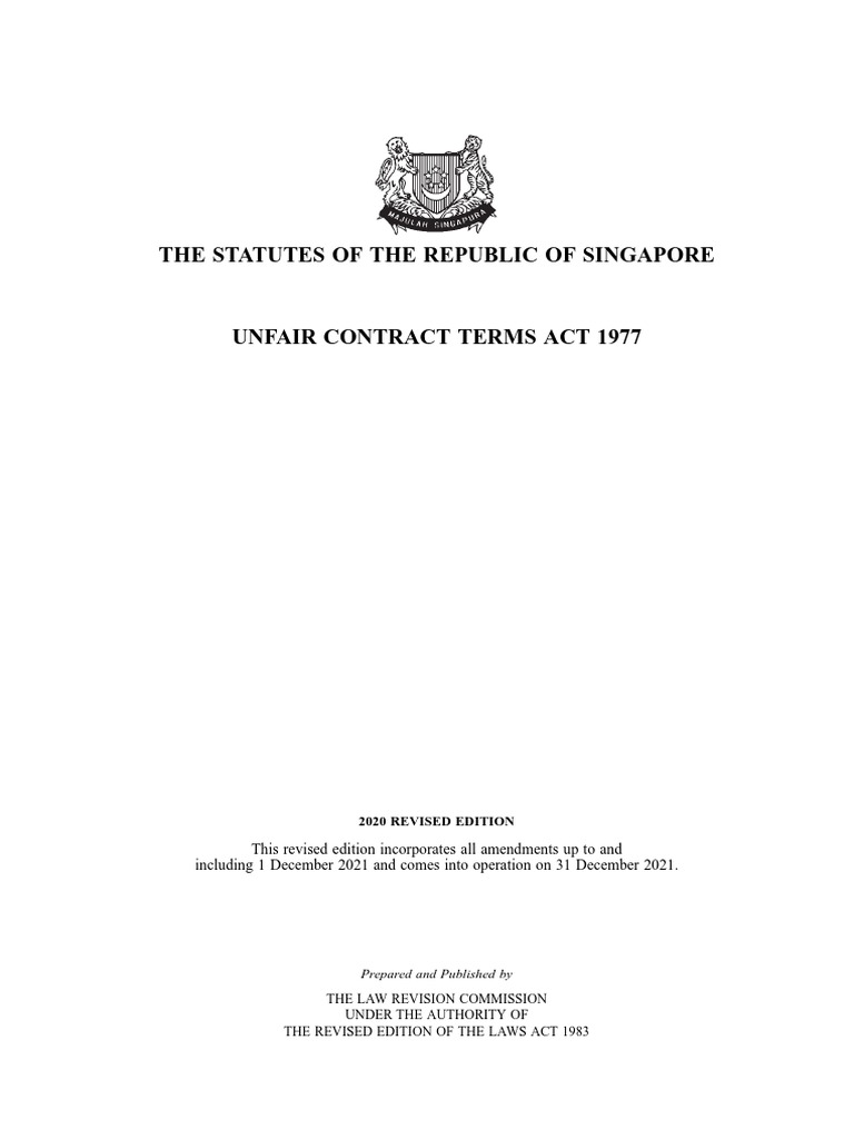 Unfair Contract Terms Act 1977 | PDF | Indemnity | Legal Liability