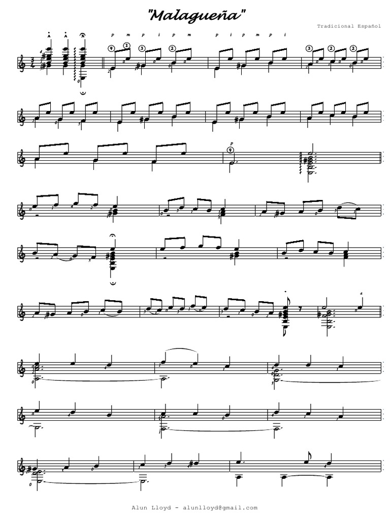 MALAGUEÑA - ALUN LLOYD | PDF