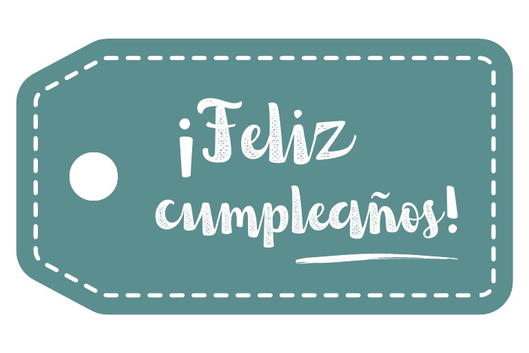 Etiqueta Feliz Cumpleaños Simple Azul | PDF