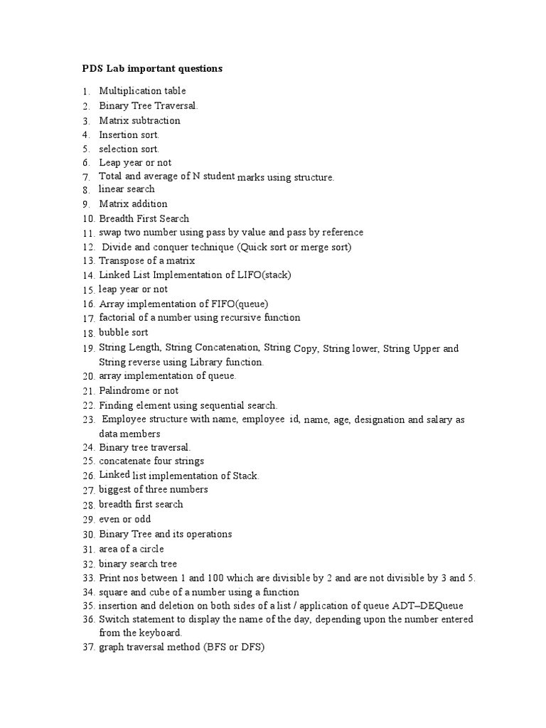 PDS Lab Key Questions Guide | PDF | Teaching Methods & Materials