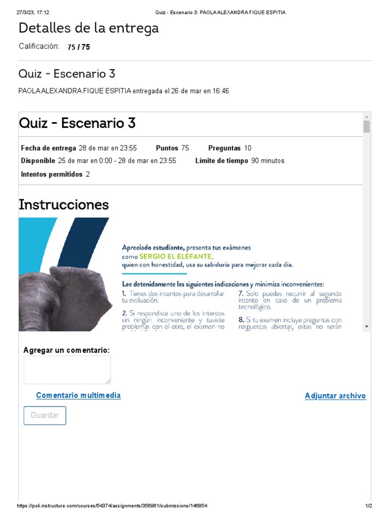 Quiz - Escenario 3 - Intento 2 | PDF