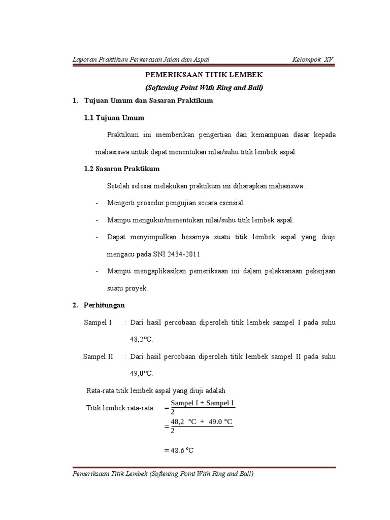 Pengujian TITIK LEMBEK-1 | PDF
