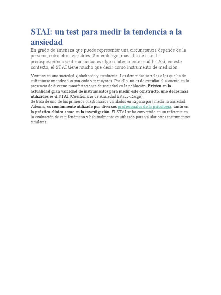 Stai | PDF