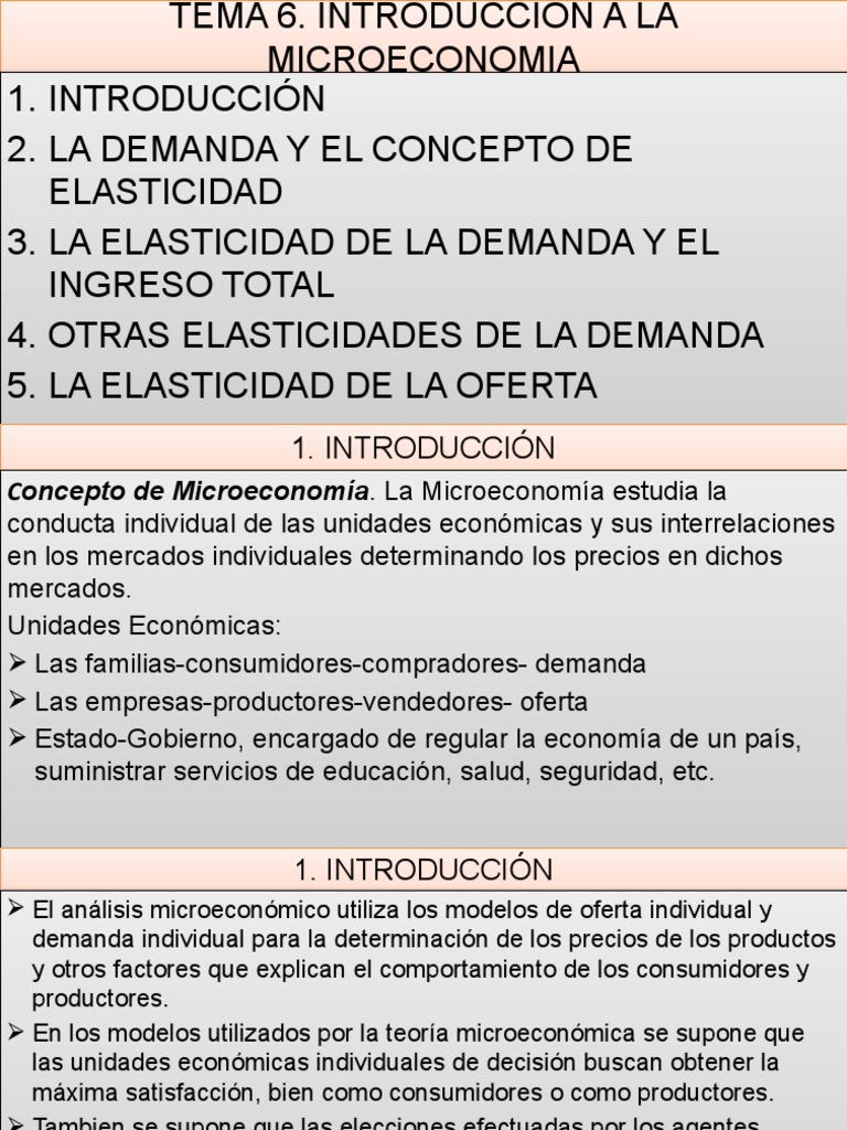 Tema 6. Introducción A La Microeco. | PDF | Elasticidad (economía ...