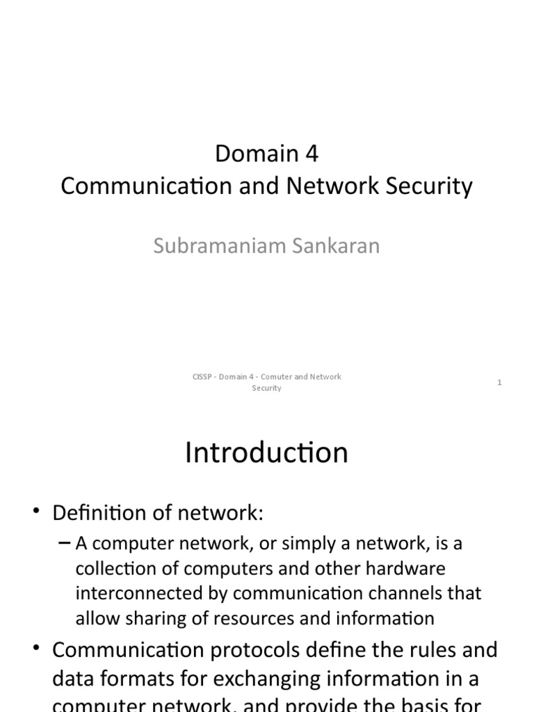 CISSP - Domain 4 - Communication and Network | PDF | Internet Protocol ...