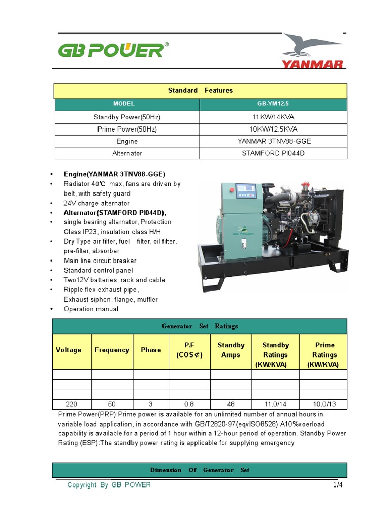 3tnv88-Gge - Planta Gb-Ym12.5 | PDF | Engines | Mechanical Engineering