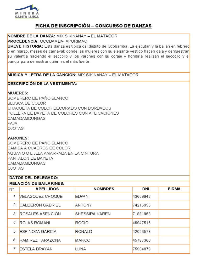 Base Concurso Danzas 2023-1 | PDF