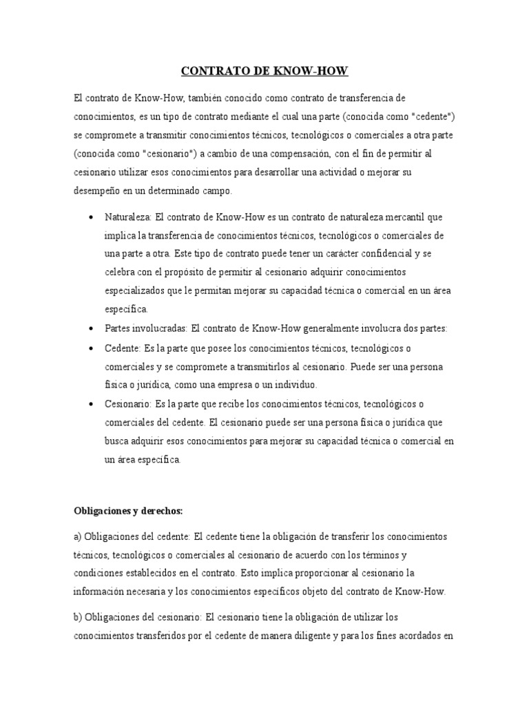 Contrato de Know-How | PDF | Justicia | Crimen y violencia