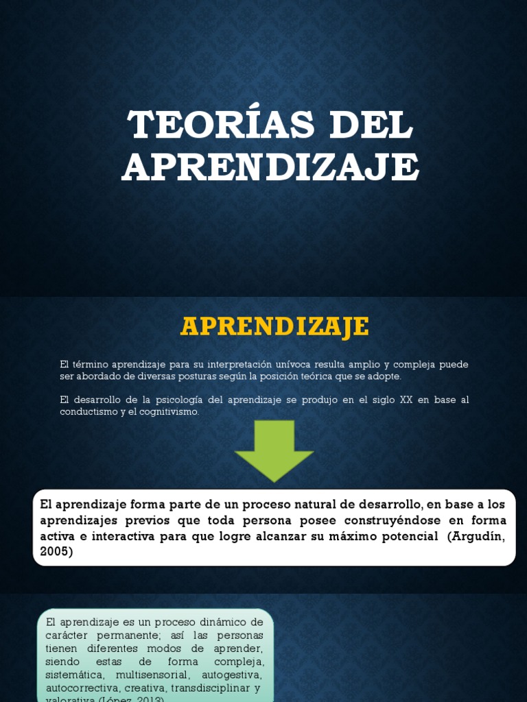 Teorías Del Aprendizaje | PDF | Aprendizaje | Constructivismo ...