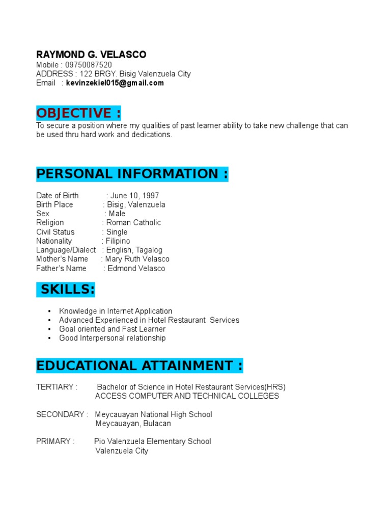 raymond resume | PDF