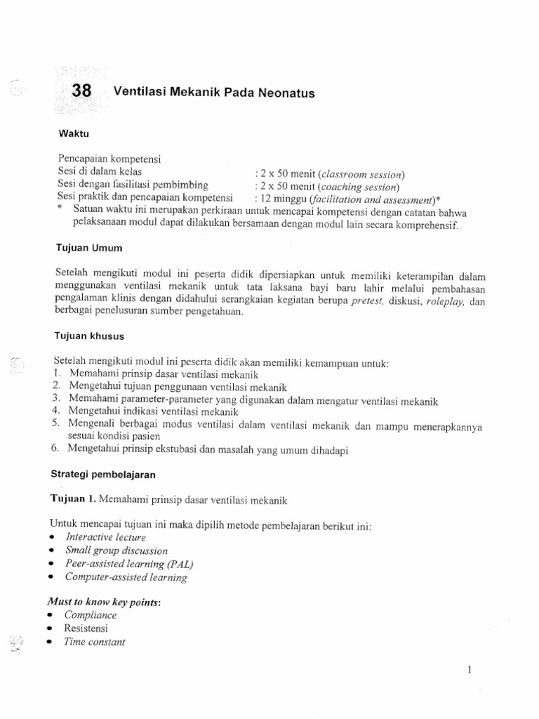 38.modul Ventilasi Mekanik Pada Neonatus | PDF