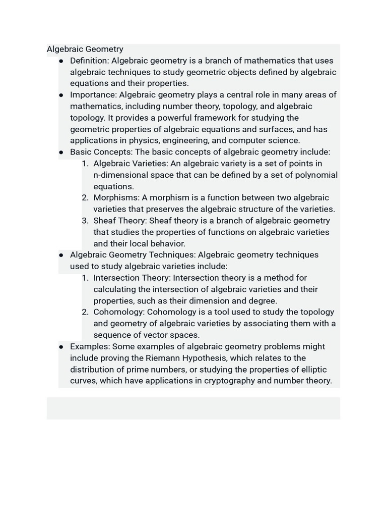 Introduction to Algebraic Geometry | PDF | Teaching Methods & Materials ...