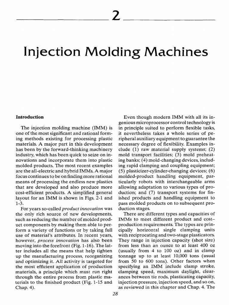 Injection Molding Machine Overview | PDF | Pump | Extrusion