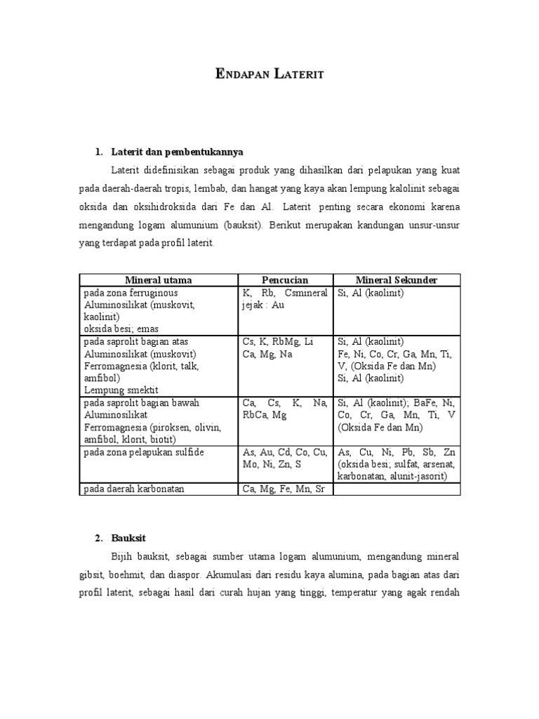 Endapan Laterit | PDF | Sains & Matematika