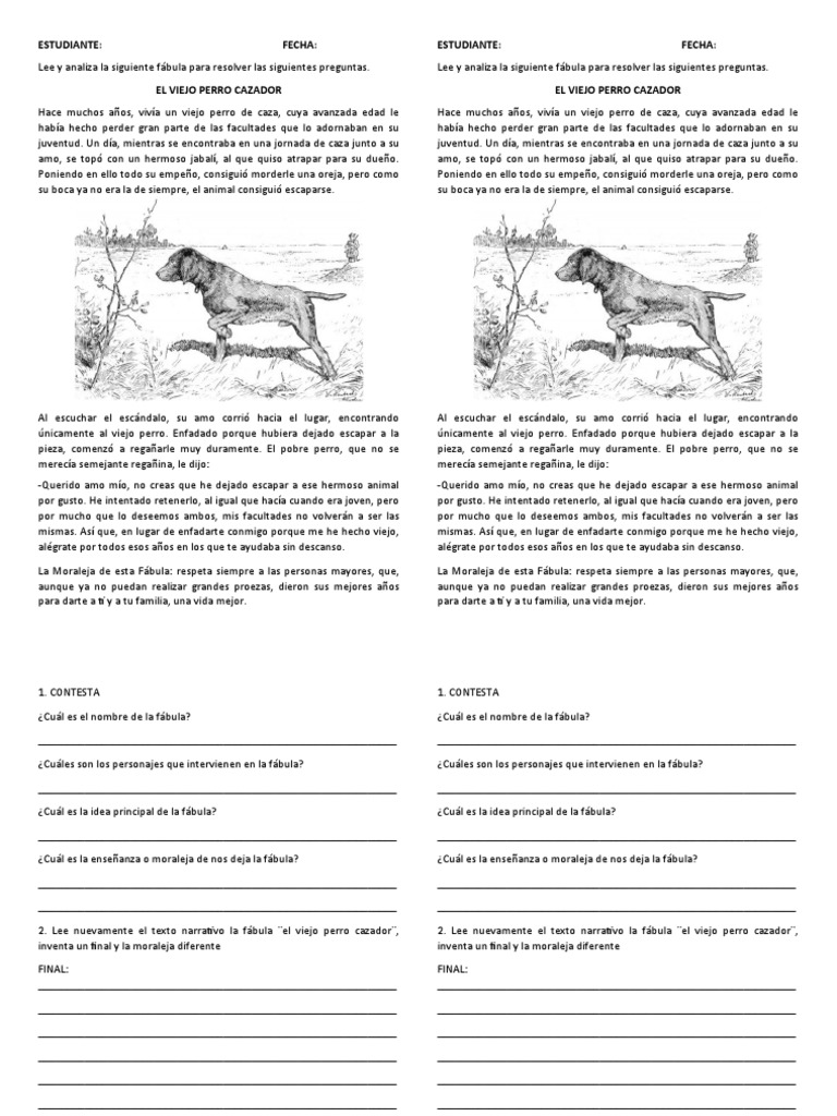 Mas Fabulas y Cuentos Con Preguntas | PDF | Cabra | Caza