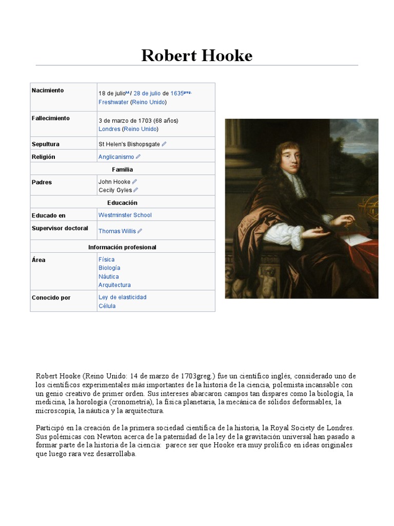 Robert Hooke | PDF | Science