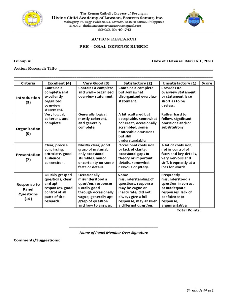 Action Research Rubric | PDF