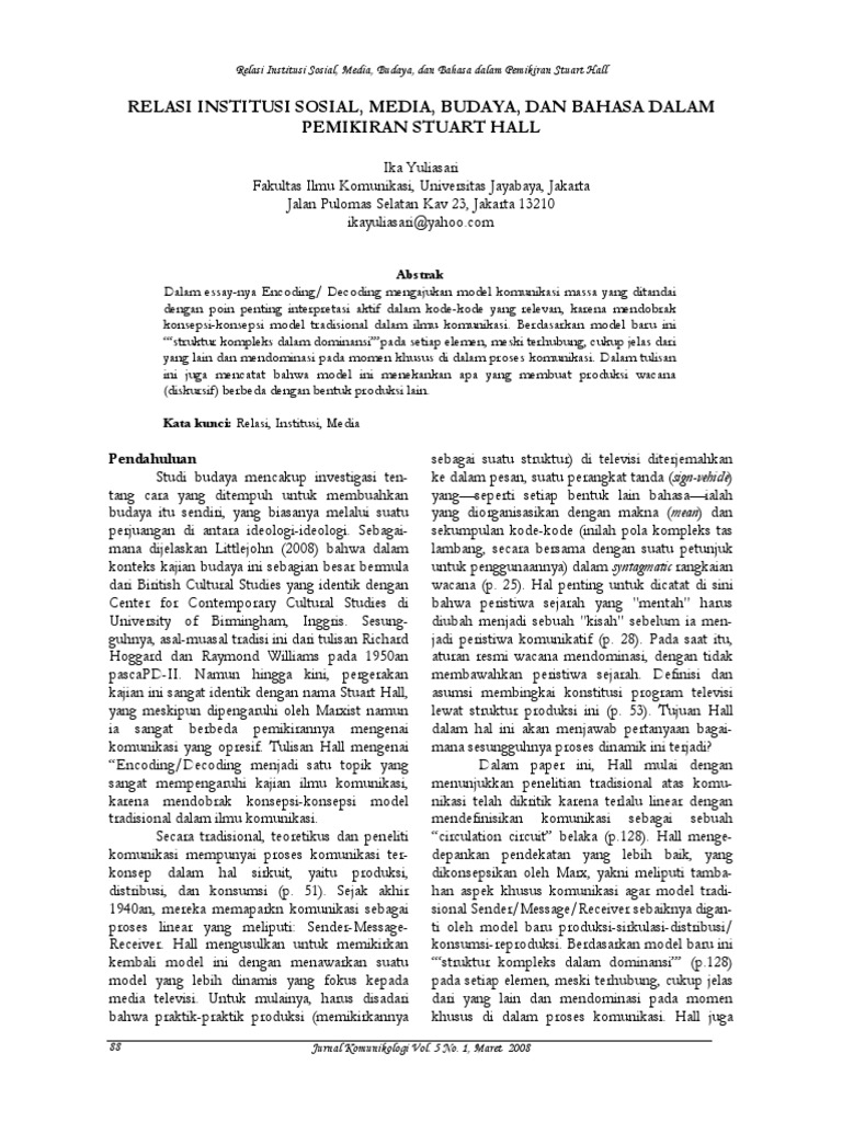 Teori Encoding/Decoding Stuart Hall | PDF