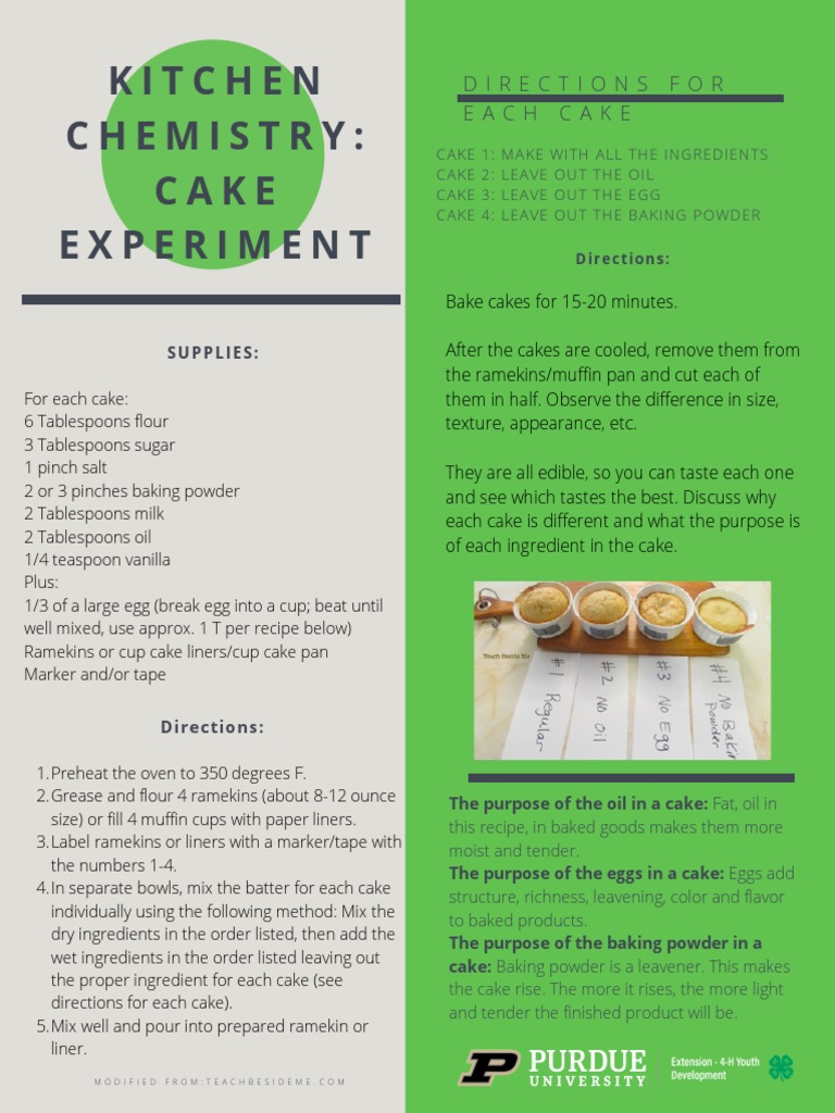 Kitchen Chemistry_ Cake Experiment | PDF | Cakes | Baking Powder
