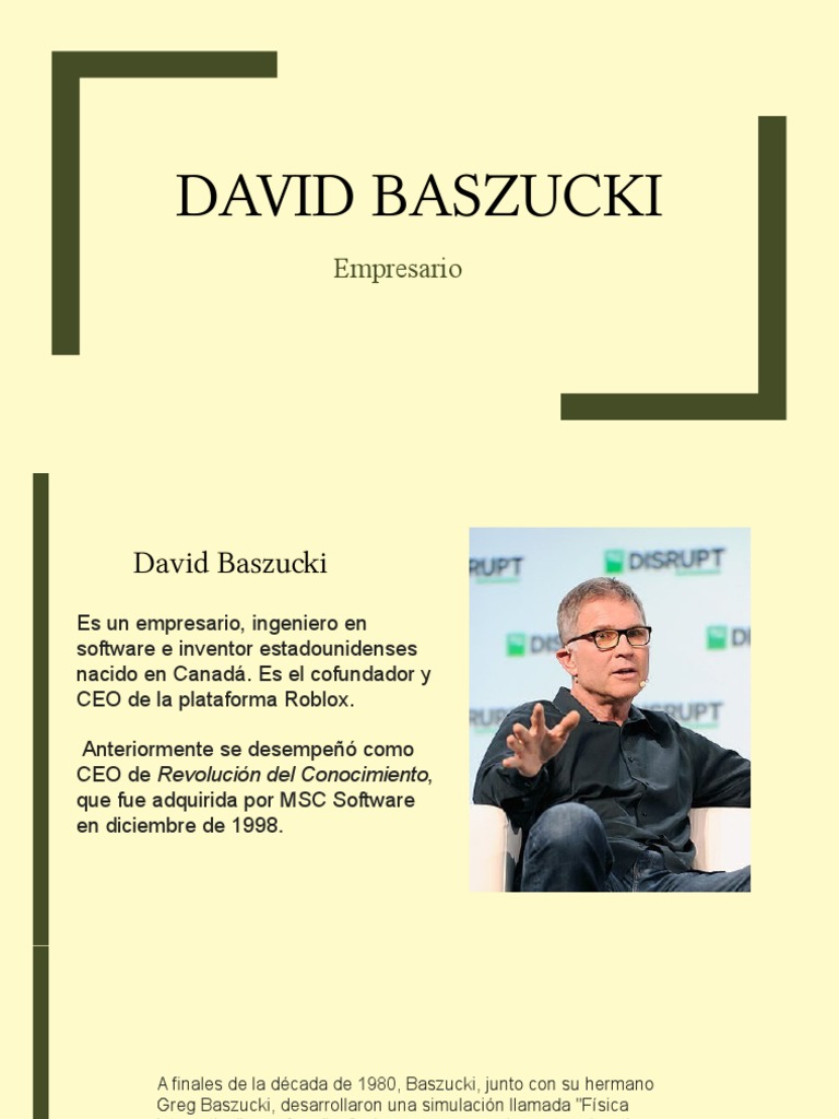 Biografía de David Baszucki, CEO de Roblox | PDF