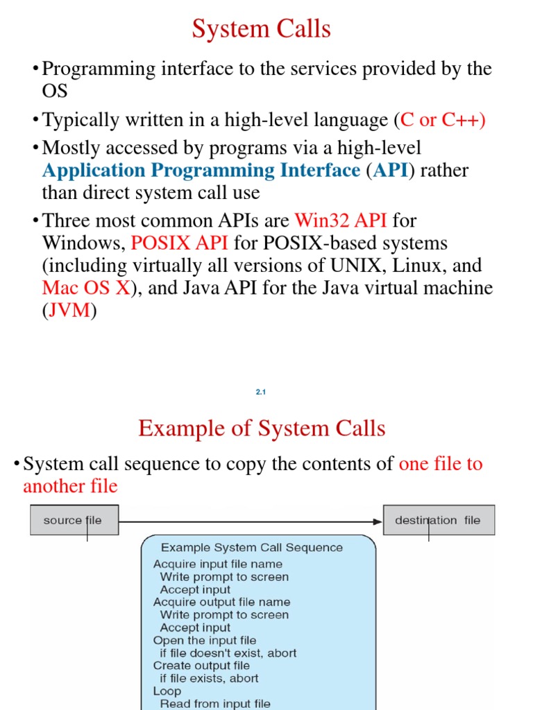 5-System Calls - System Services - Operating-03-05-2023 | PDF | Operating System | Library ...