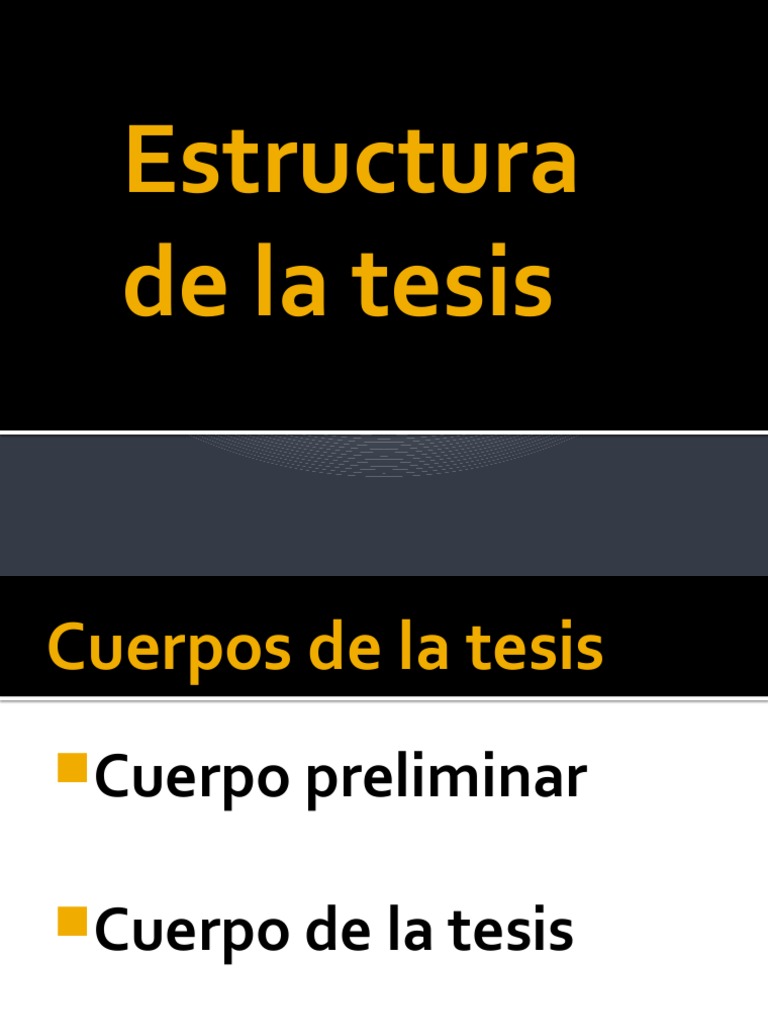 Estructura de La Tesis | PDF