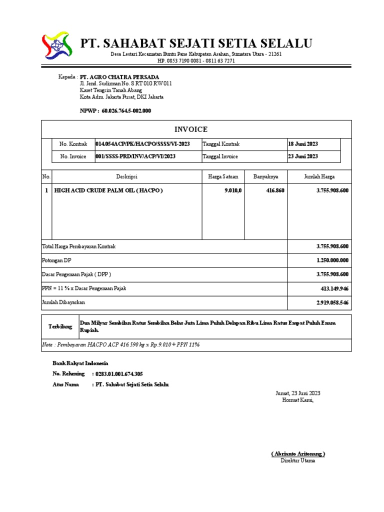 Invoice ACP - KJB-014.054.06.2023-1 | PDF