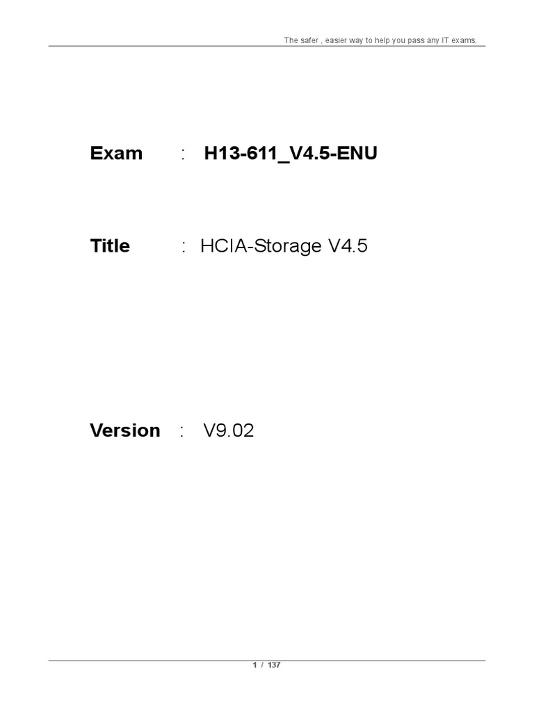 H13-611 - V4.5-Enu V9.02 | Download Free PDF | Backup | Computer Data Storage