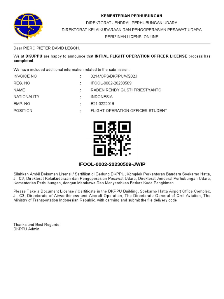 Pengambilan Lisensi Rendy | PDF