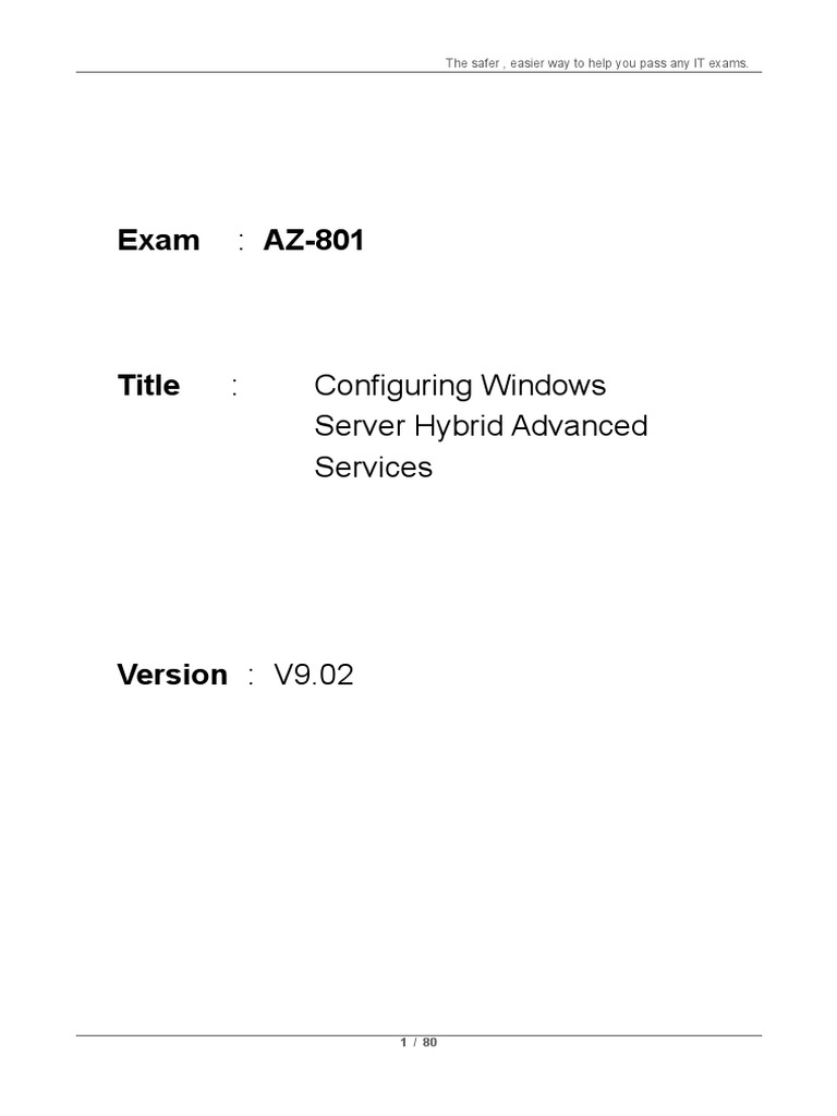 Az 801 | PDF | Active Directory | Hyper V Az 801 | PDF | Active Directory | Hyper V