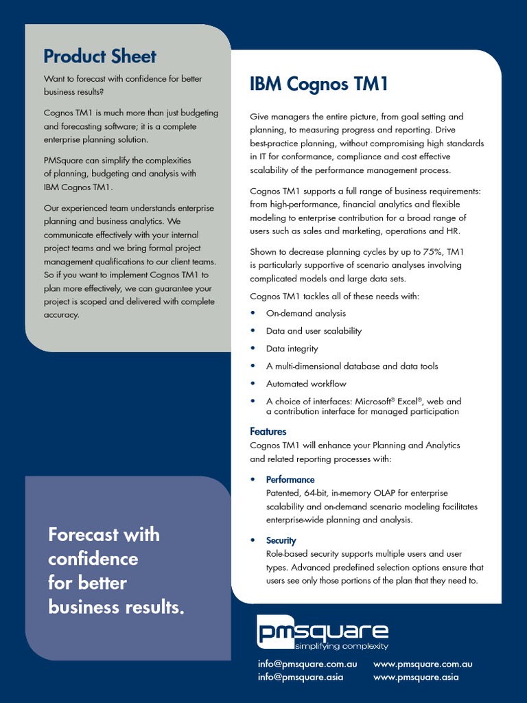 Pmsquare IBMCognos TM1 Solutions | PDF | Analytics | Software Development
