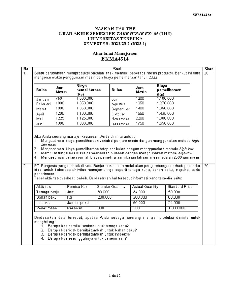 Naskah EKMA4314 The 1 | PDF