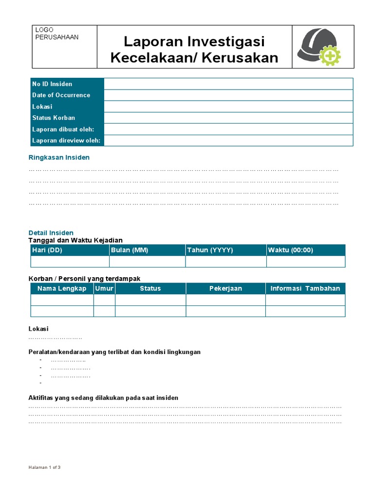 Contoh Lap - Investigasi Kecelakaan-Kerusakan | PDF | Ilmu Sosial | Hukum