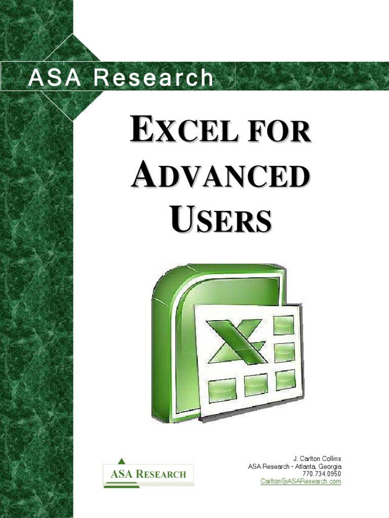 0014-excel-for-advanced-users | PDF | Microsoft Excel | Software