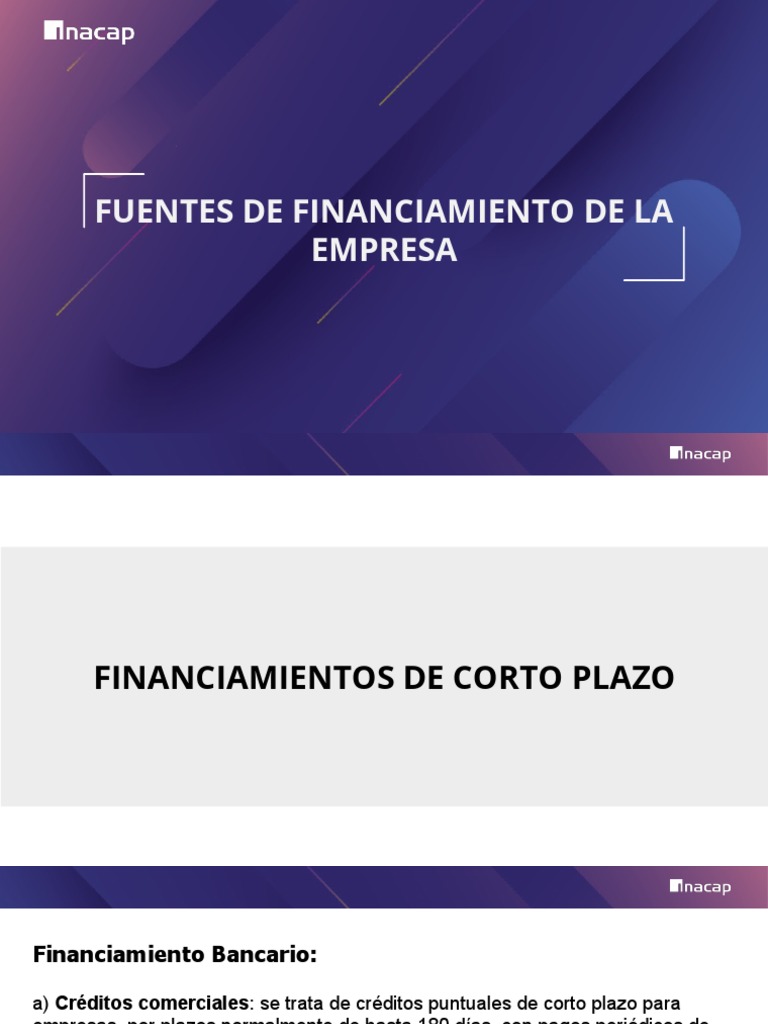 1 Fuentes De Financiamiento Empresarial Pdf Bancos Compartir