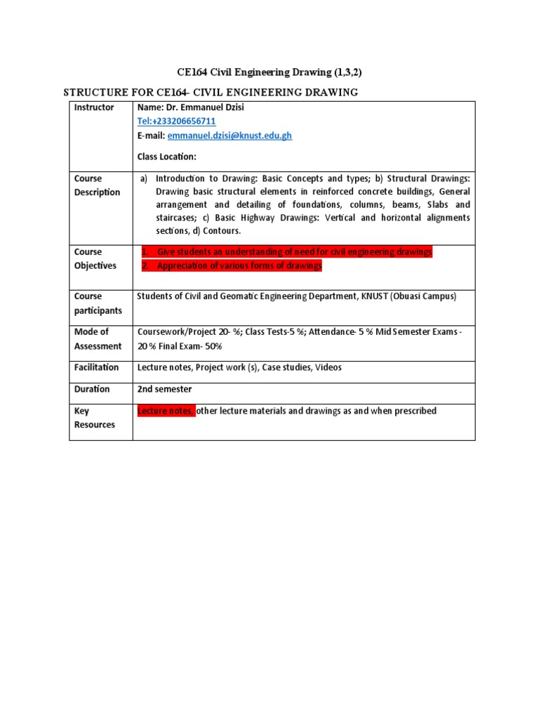 Civil Engineering Drawing Notes 2023 | PDF | Road