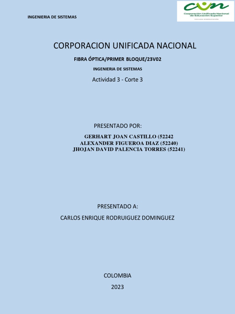 Aca 3 de Fibra Optica | PDF | Electrónica | Industrias de servicio