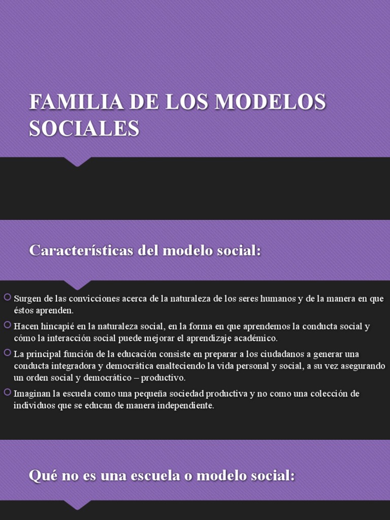 Características de los Modelos Sociales | PDF