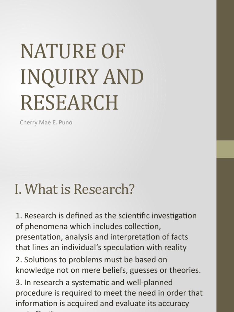 Nature of Inquiry and Research | PDF | Inquiry | Knowledge