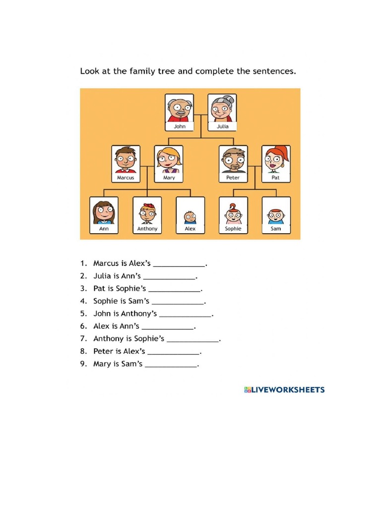 Family Members - Exercises 1 Sss | PDF