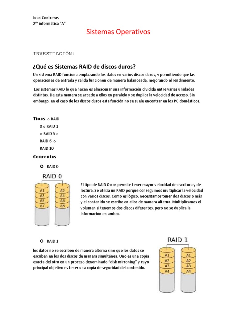 Tipos de Raid | PDF | Almacenamiento de datos de la computadora | Datos ...