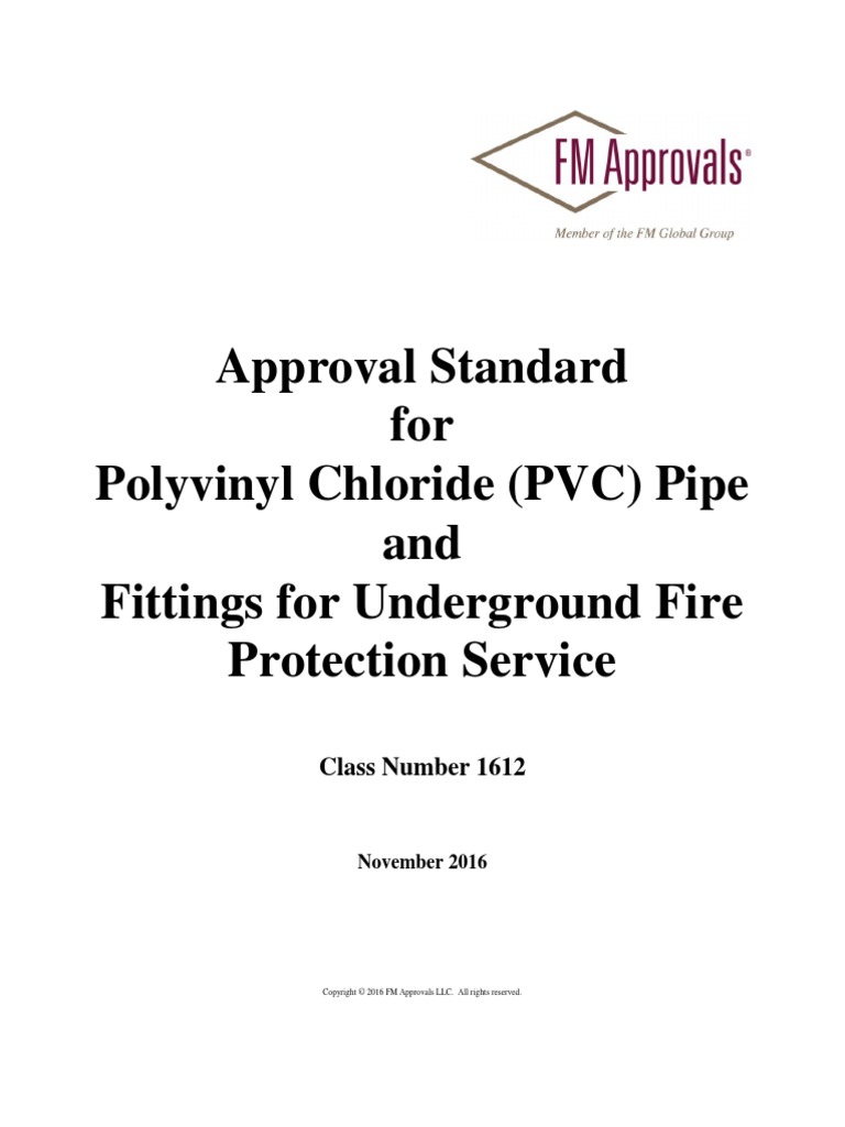 FM 1612 PVC Pipe & Fittings For UG FP Service 2016 | PDF | Pipe (Fluid Conveyance) | Polyvinyl ...