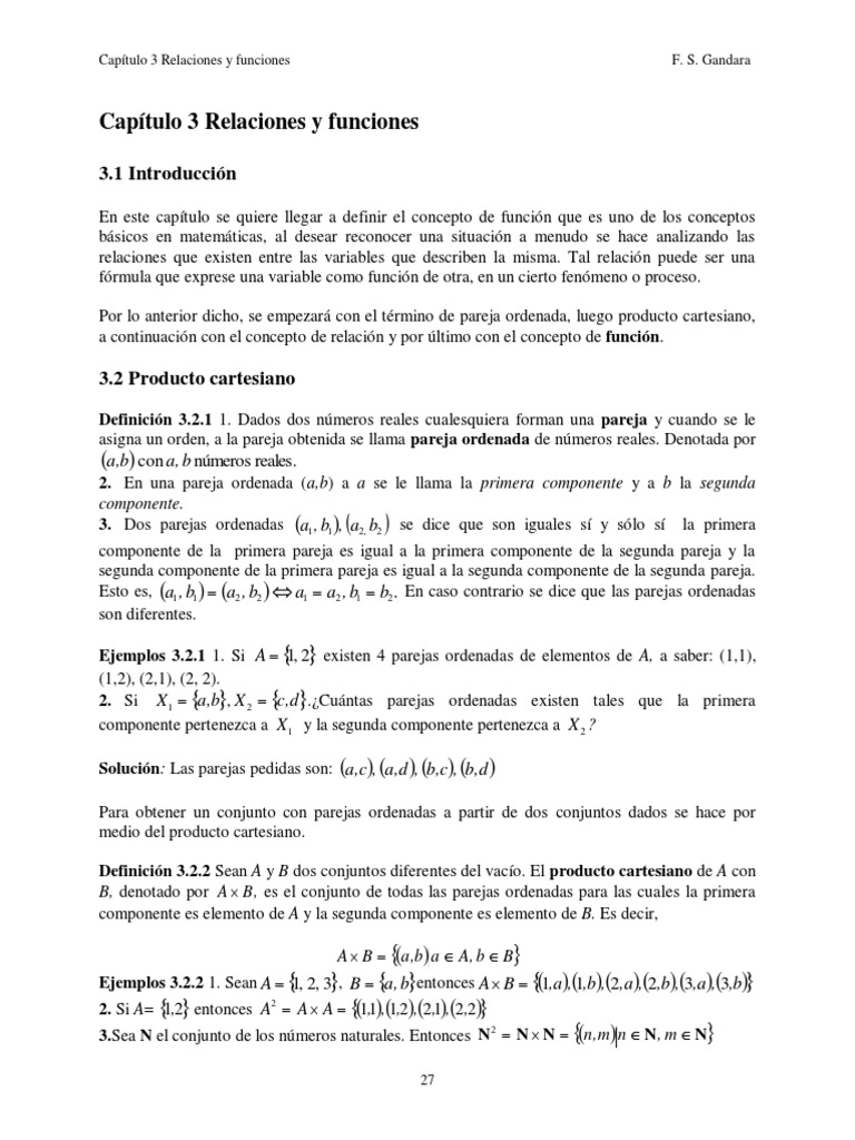 Capítulo 3 Relaciones y Funciones | PDF | Función (Matemáticas) | Gases